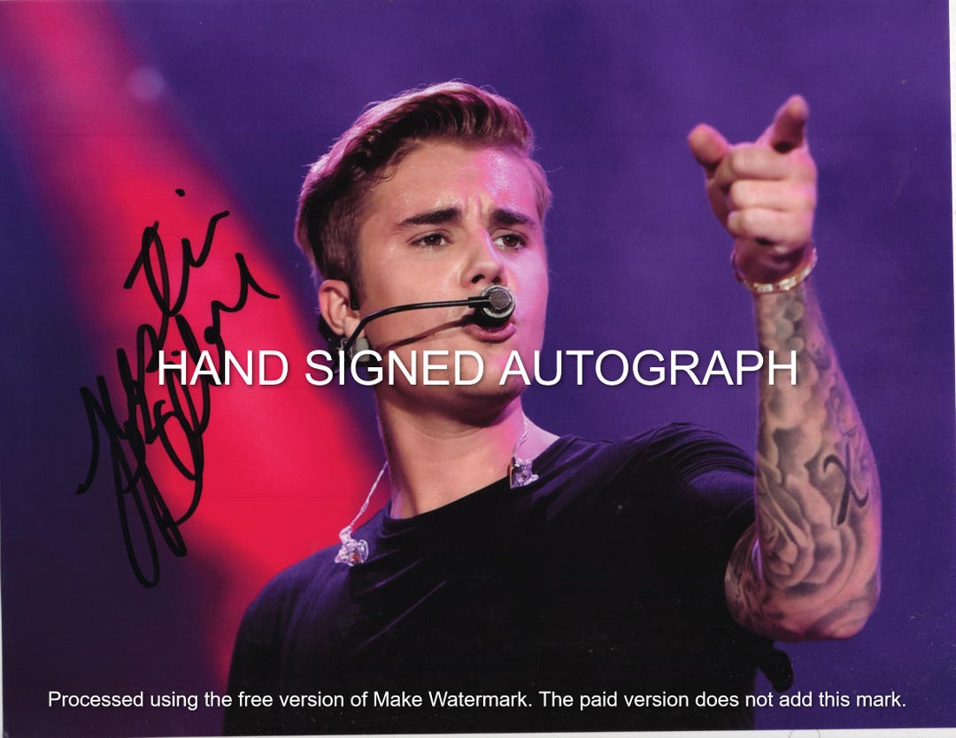 JUSTIN BIEBER AUTOGRAPH Hand Signed 8 1/2 X 11 Color Photo With Coa - Etsy
