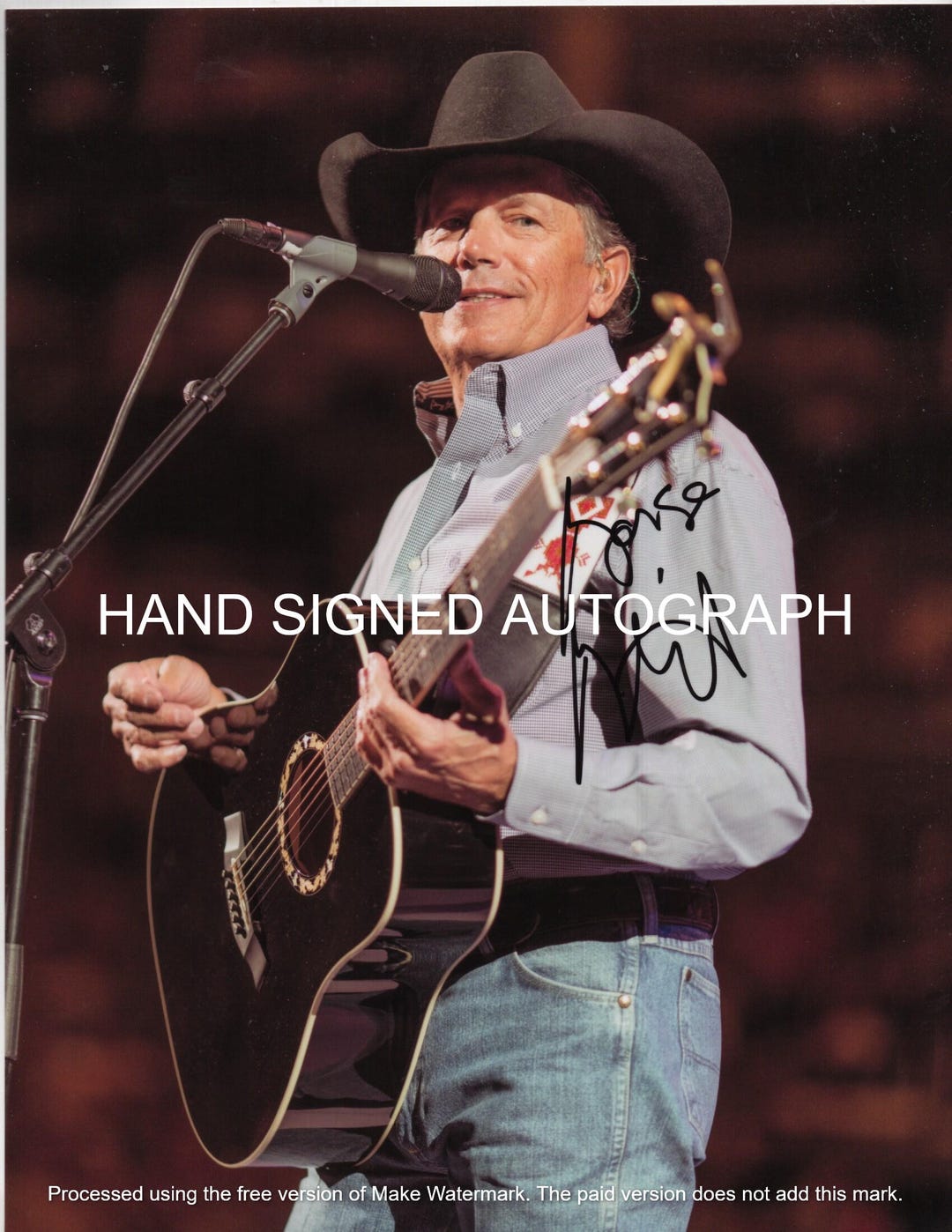 GEORGE STRAIT AUTOGRAPH Hand Signed 8 1/2 X 11 Color Photo With Coa - Etsy