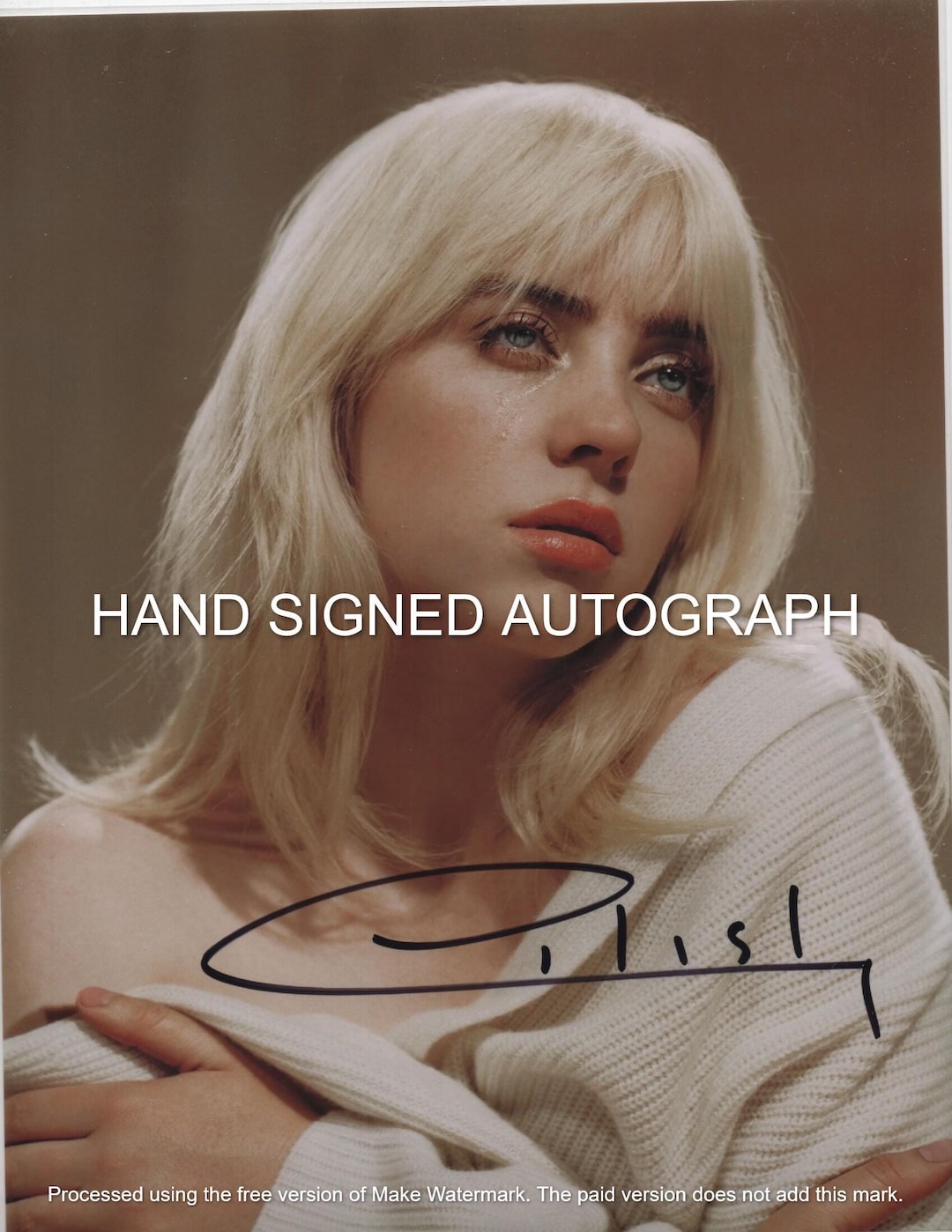 BILLIE EILISH ORIGINAL Hand Signed Autographed Photo With Coa - Etsy