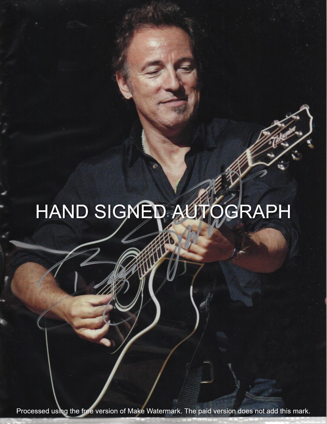 BRUCE SPRINGSTEEN AUTOGRAPH Hand Signed 8 1/2 X 11 Color Photo With Coa ...