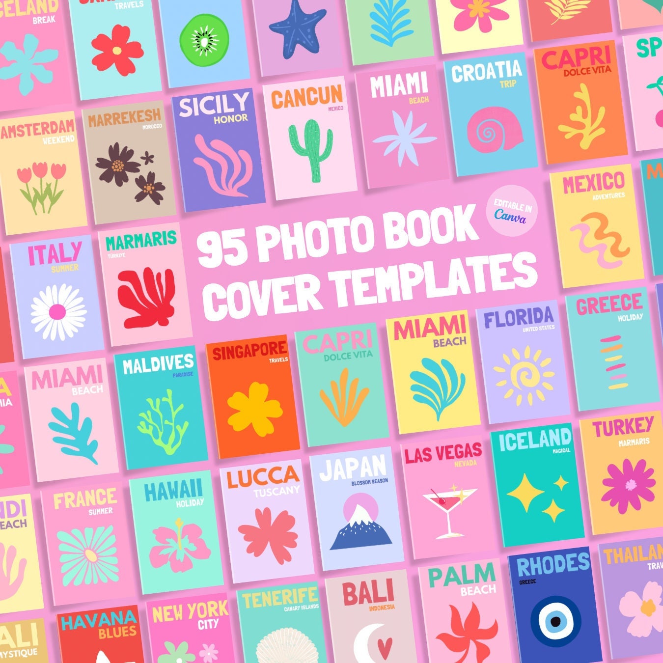 95 Travel Photobook Cover Templates, Customisable in Canva - Etsy