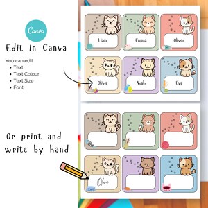 Editable Cat Classroom Name Tags: Printable Cubby Labels (PDF Download ...
