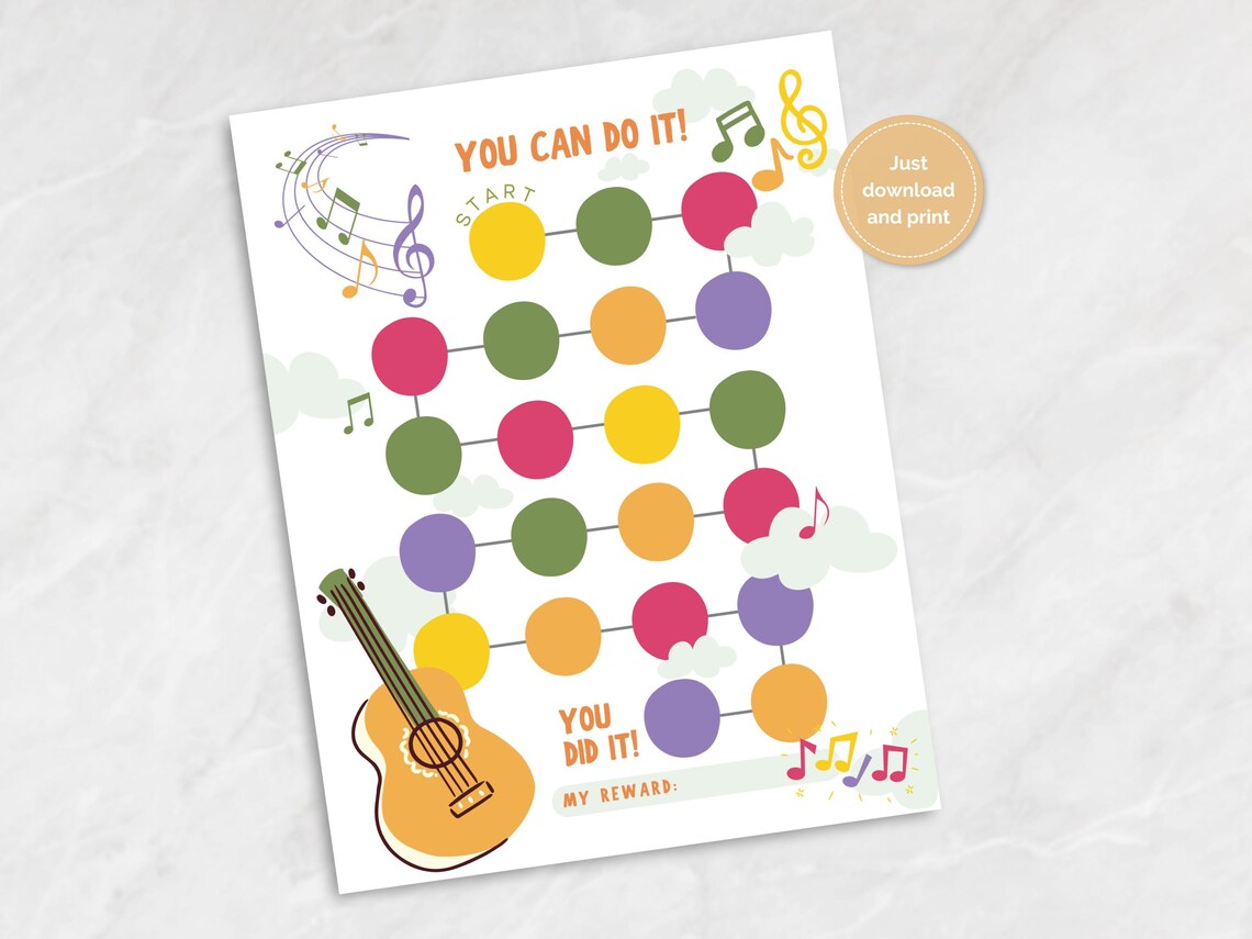 Guitar Reward Chart | Printable Guitar Reward Chart | Learn Guitar ...