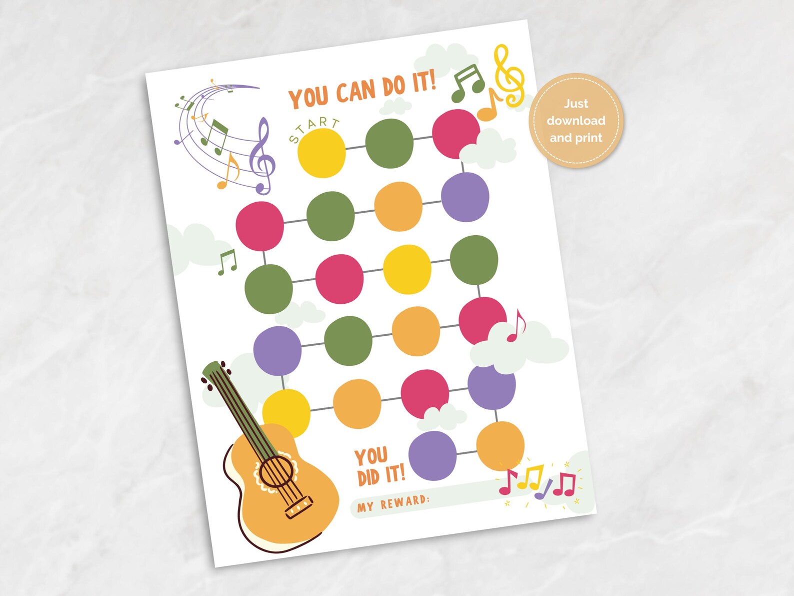 Guitar Reward Chart | Printable Guitar Reward Chart | Learn Guitar ...