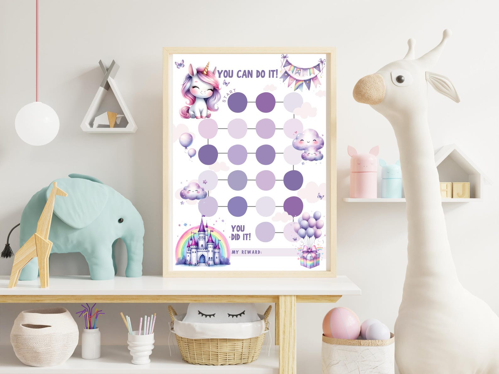 Purple Unicorn Reward Chart | Printable Unicorn Chore Chart | Toddler ...