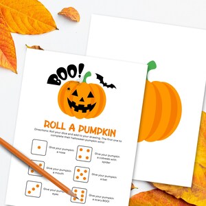 Roll A Pumpkin Game | Printable Halloween Game | Halloween Party Game ...