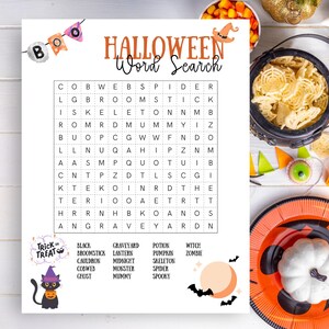Halloween Word Search for Kids, Kids Halloween Game, Halloween ...