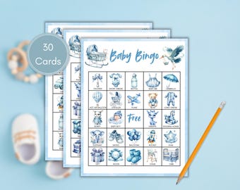 Boy Baby Shower Bingo Game: 25 Cards (digital Download) - Etsy