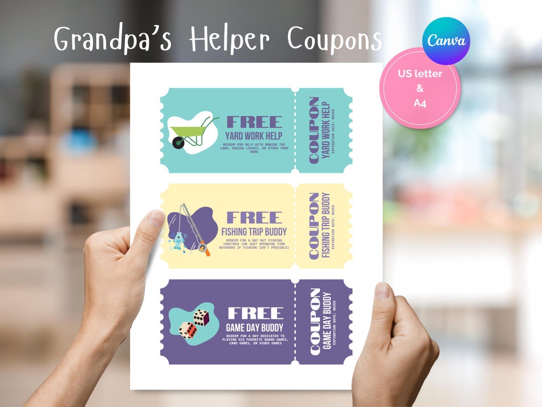 Grandpa's Helper Coupons | Printable Coupons for Grandpa | Printable ...
