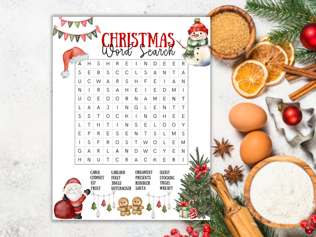 Christmas Word Search for Kids, Kids Christmas Game, Christmas ...