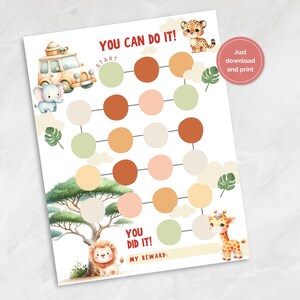 Safari Animal Reward Chart | Printable Animal Chore Chart | Toddler ...