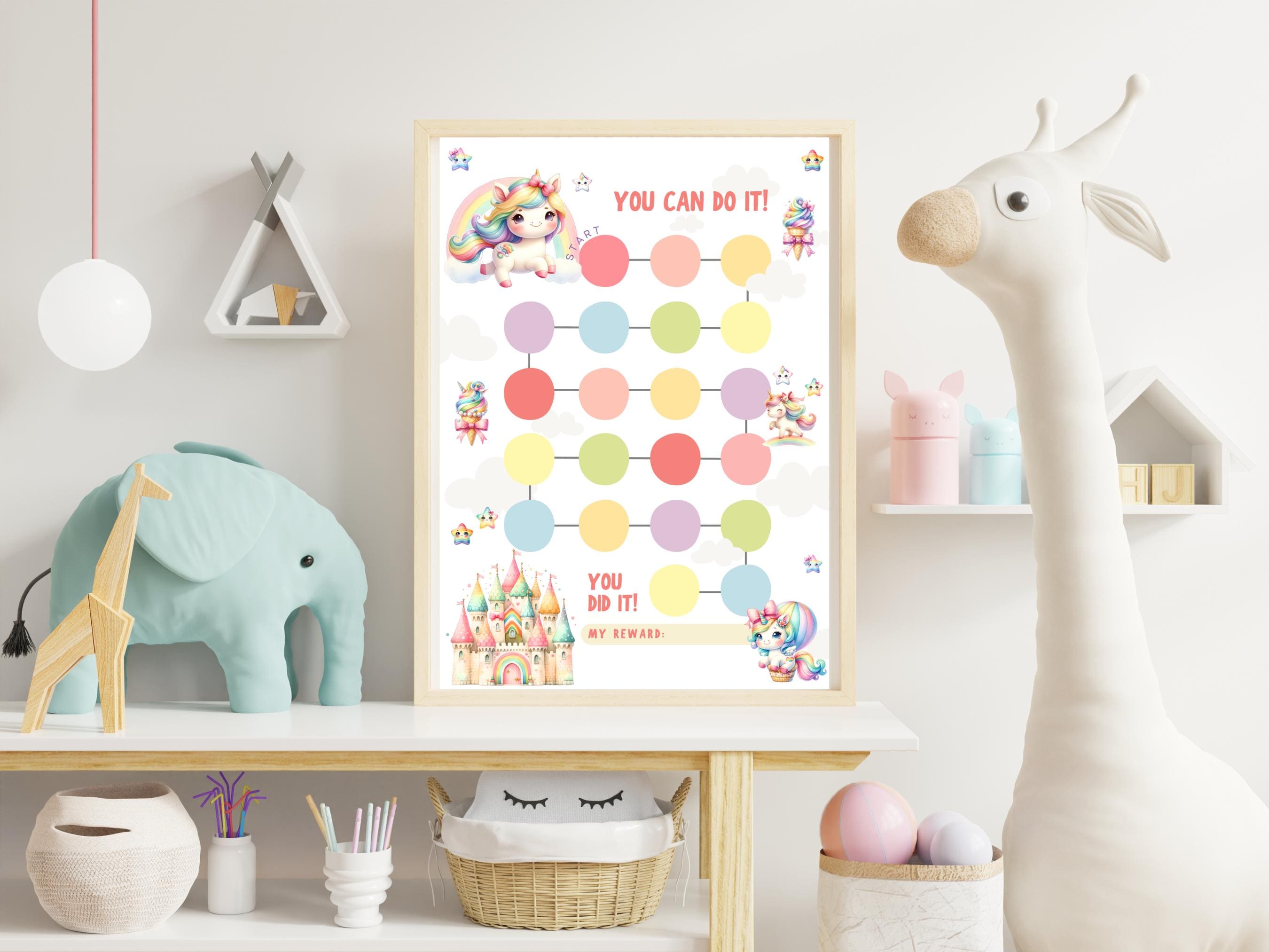 Unicorn Reward Chart Printable Rainbow Chore Chart Unicorn Toddler ...