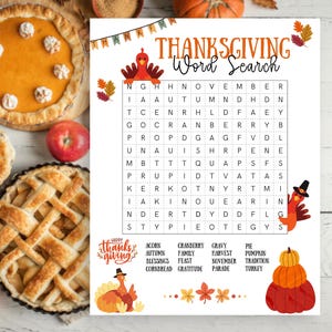 Thanksgiving Word Search for Kids, Kids Thanksgiving Game, Thanksgiving ...