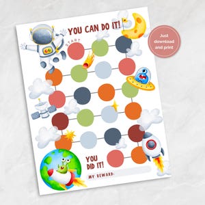 Astronaut Reward Chart | Printable Astronaut Chore Chart | Toddler ...