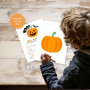 Roll A Pumpkin Halloween Game: Jack-o'-lantern Dice Game Printable ...