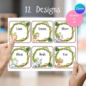 Safari Animal Cubby Tags: Editable Classroom Labels (PDF Downloadable ...