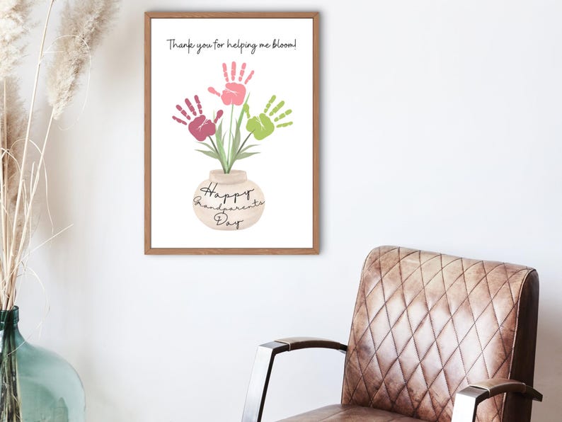 Grandparents Day Handprint Art: Flower Keepsake (PDF) - Etsy