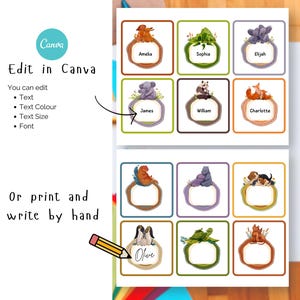 Animal Classroom Name Tags: Editable Cubby Labels (PDF) - Etsy
