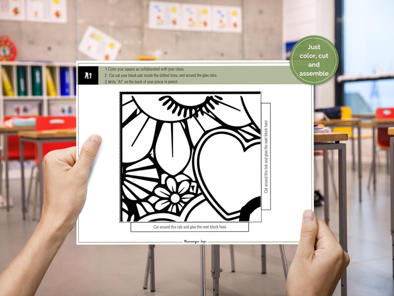 Earth Day Collaborative Coloring Poster: Teamwork Classroom Mural (PDF ...