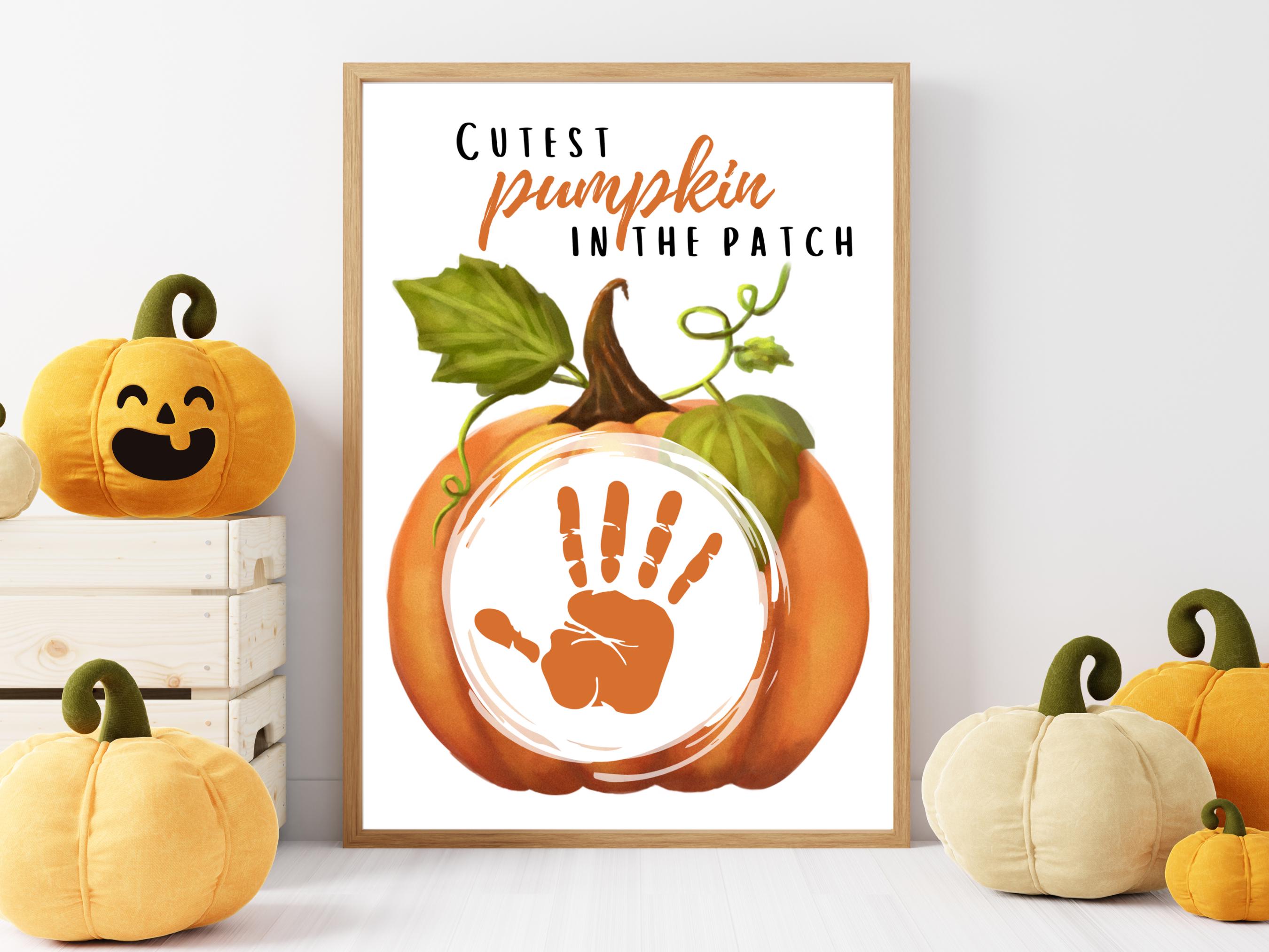 Pumpkin Handprint Art, Pumpkin Printable, Printable Handprint Art ...