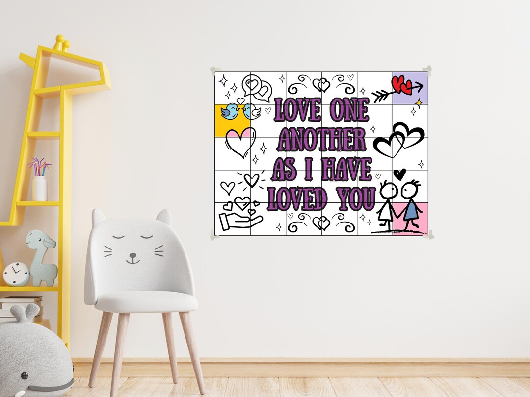 Love One Another Collaborative Coloring Poster: SEL Teamwork Activity ...