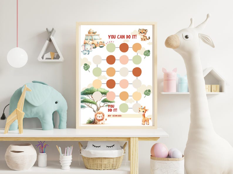 Safari Animal Reward Chart | Printable Animal Chore Chart | Toddler ...
