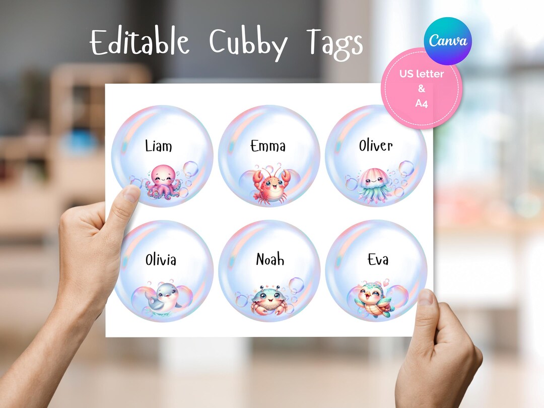Sea Animal Name Tags: Editable Classroom Labels (PDF) - Etsy