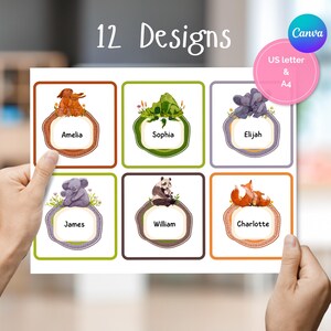 Animal Classroom Name Tags: Editable Cubby Labels (PDF) - Etsy