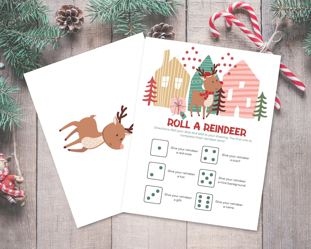 Roll A Reindeer Game | Printable Christmas Game | Christmas Party Game ...