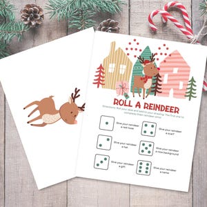 Roll A Reindeer Game | Printable Christmas Game | Christmas Party Game ...