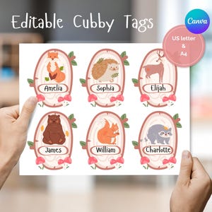 Woodland Animal Name Tags: Editable Classroom Labels (PDF Downloadable ...