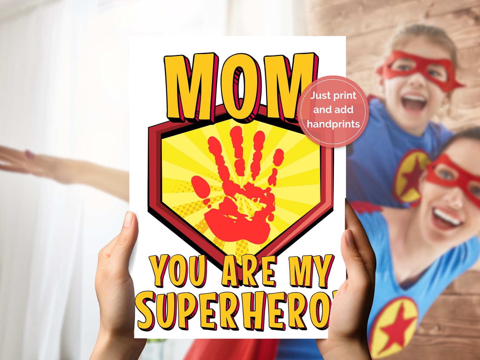 Mothers Day Handprint Art: Superhero Mom Gift (printable PDF) - Etsy