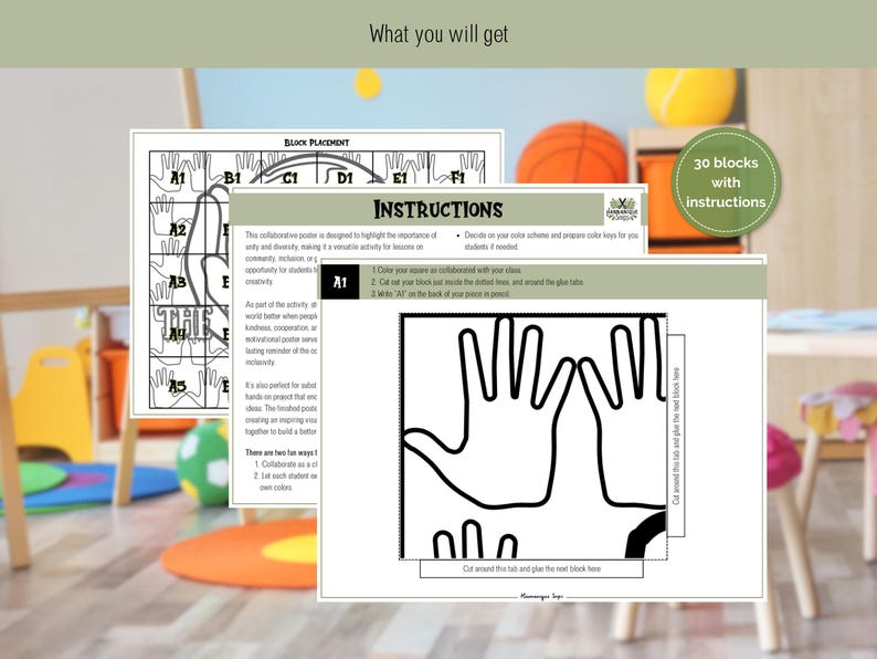 Teamwork Coloring Poster: Social Emotional Learning Classroom Mural ...