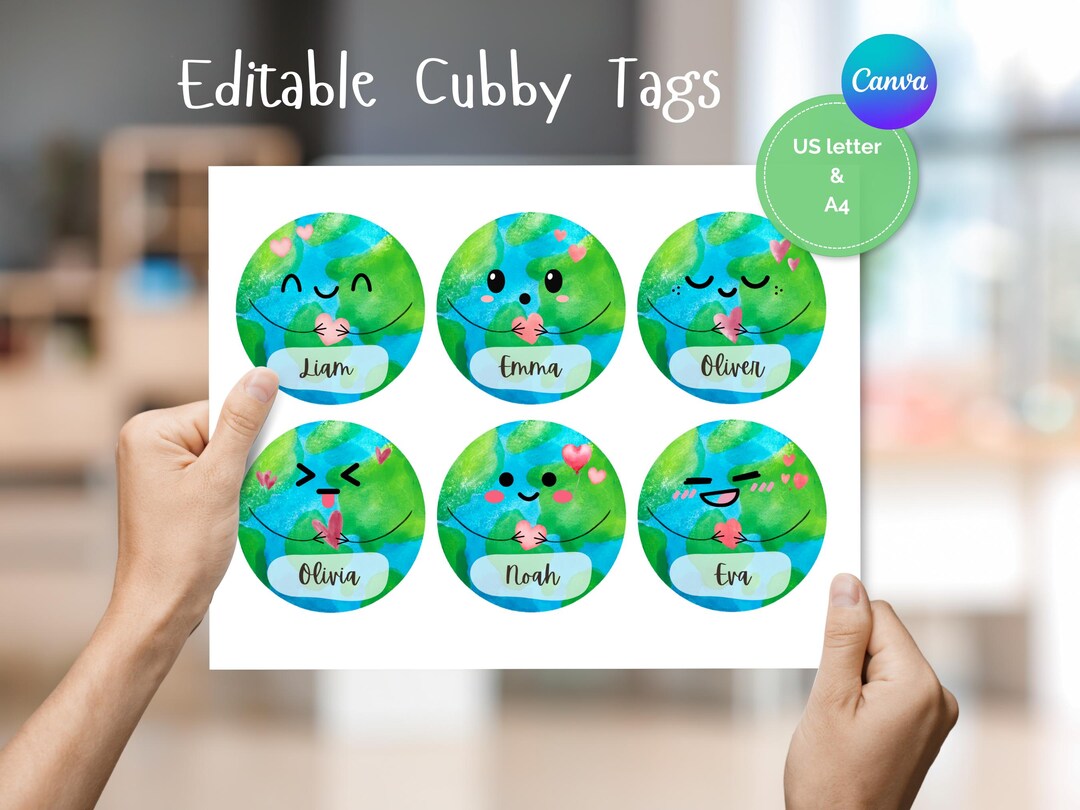 Earth Day Classroom Labels: Editable Cubby Name Tags (PDF Downloadable ...