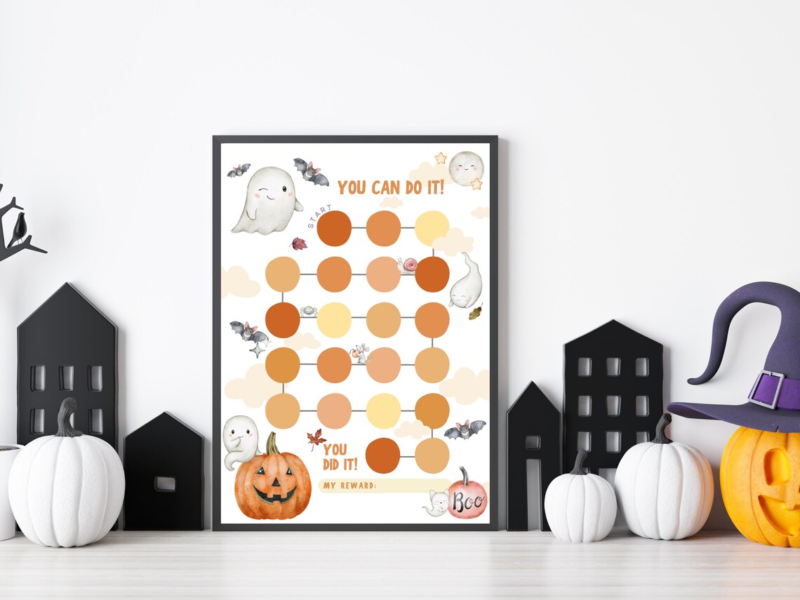 Halloween Reward Chart: Spooky Kids Chore Tracker (printable PDF) - Etsy