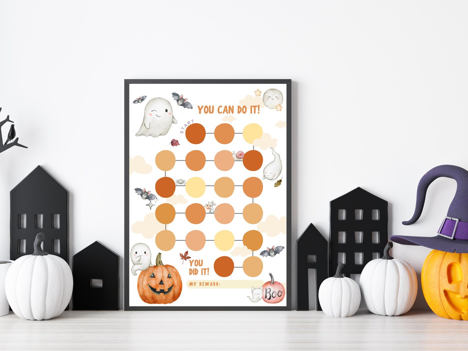 Halloween Reward Chart: Spooky Kids Chore Tracker (printable PDF) - Etsy