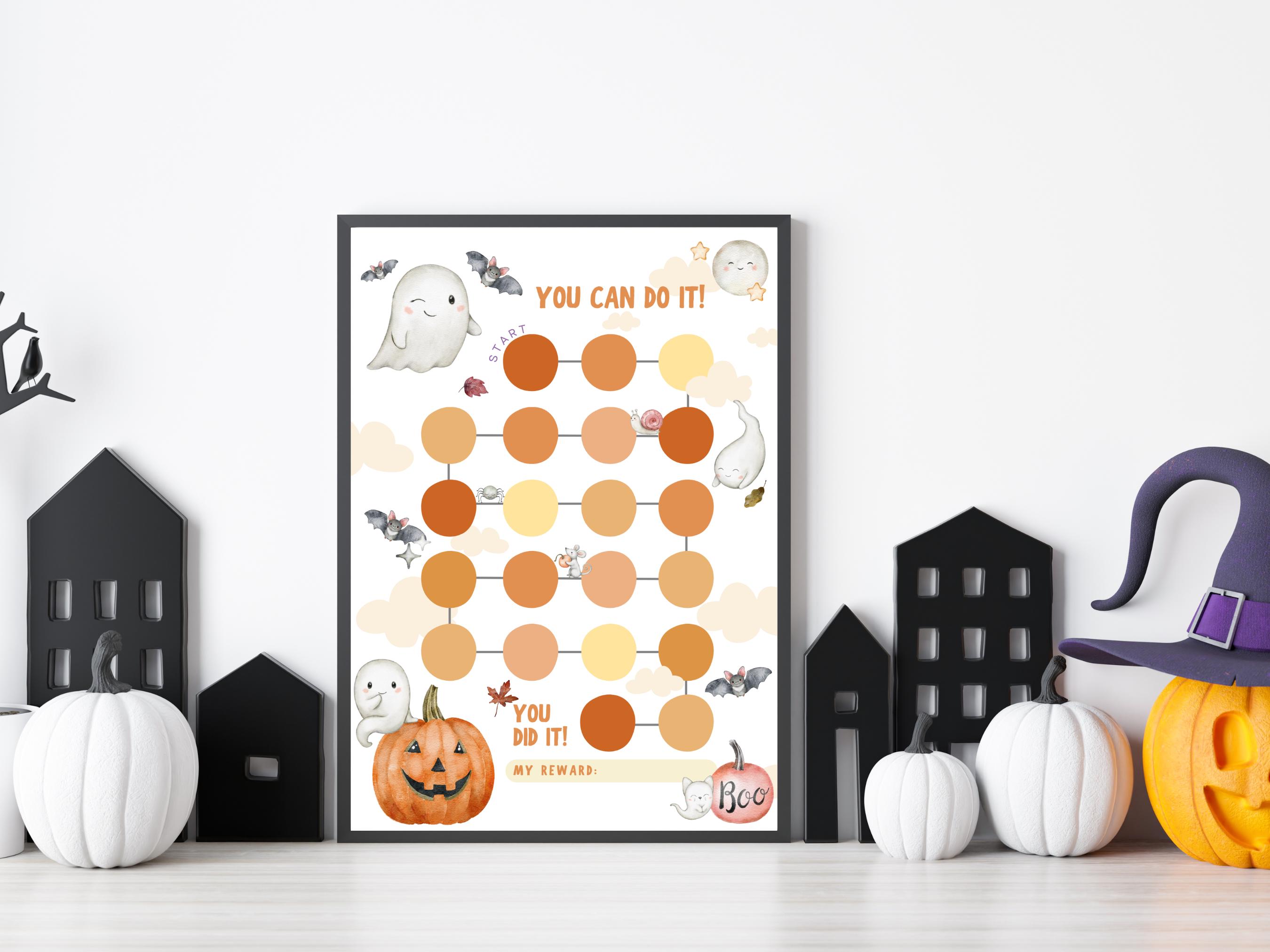 Halloween Reward Chart: Spooky Kids Chore Tracker (printable PDF) - Etsy