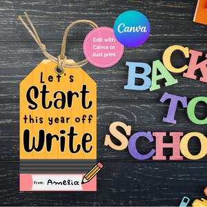 Teacher Appreciation Gift Tag, Back to School Tag, Personalized Teacher ...