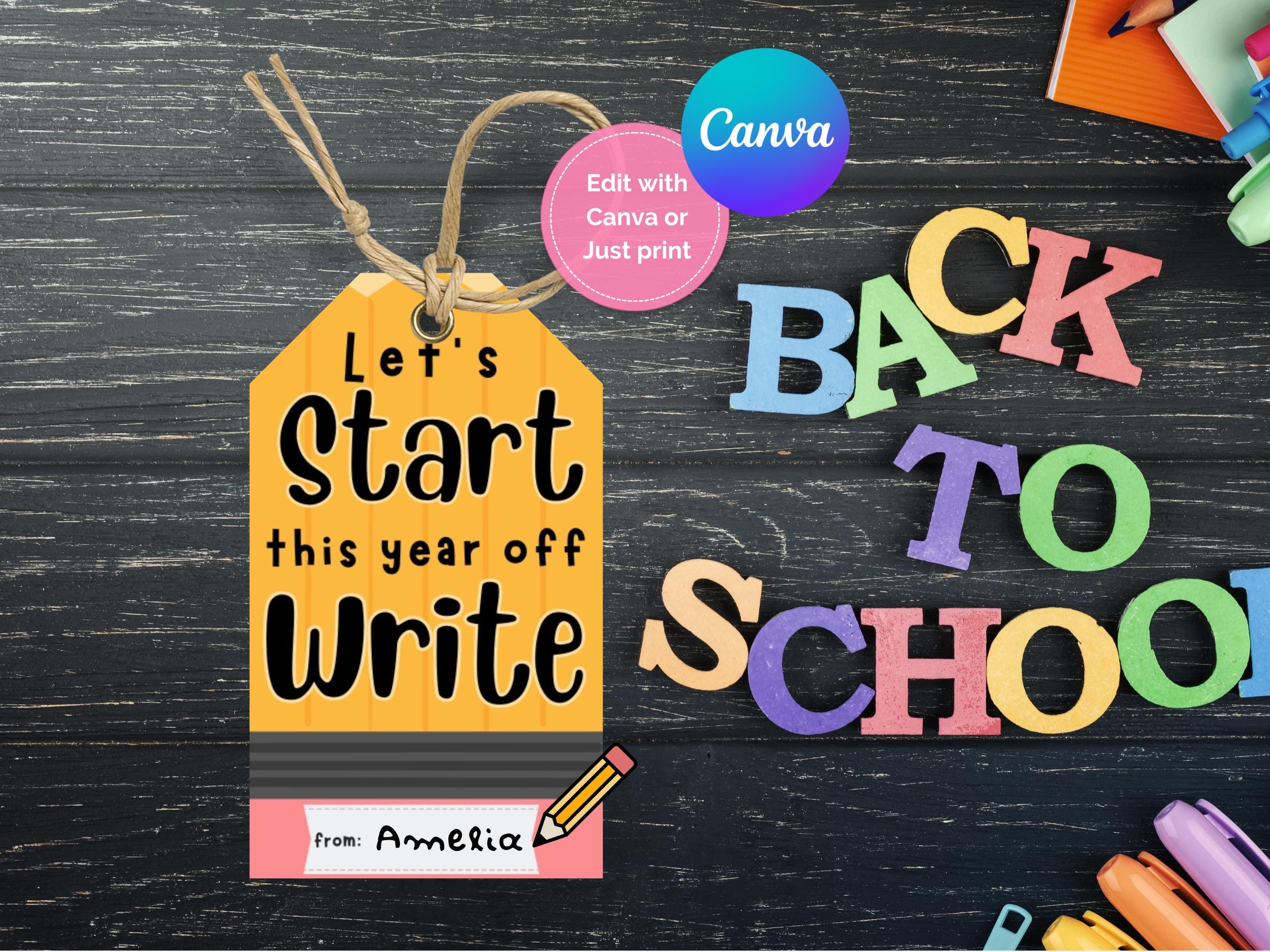 Personalized Teacher Gift Tag, Back to School Printable (digital ...