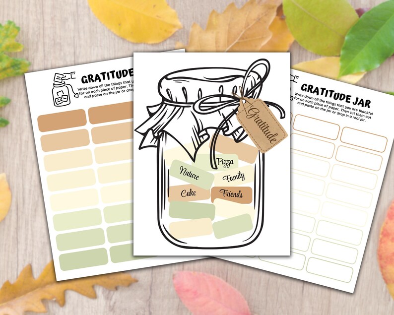 Gratitude Jar Printable, Thanksgiving Activity for Kids, Thankfulness ...