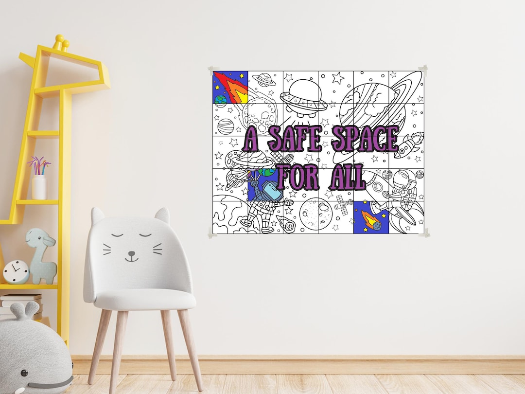 Safe Space Collaborative Coloring Poster: SEL Teamwork Activity (PDF ...