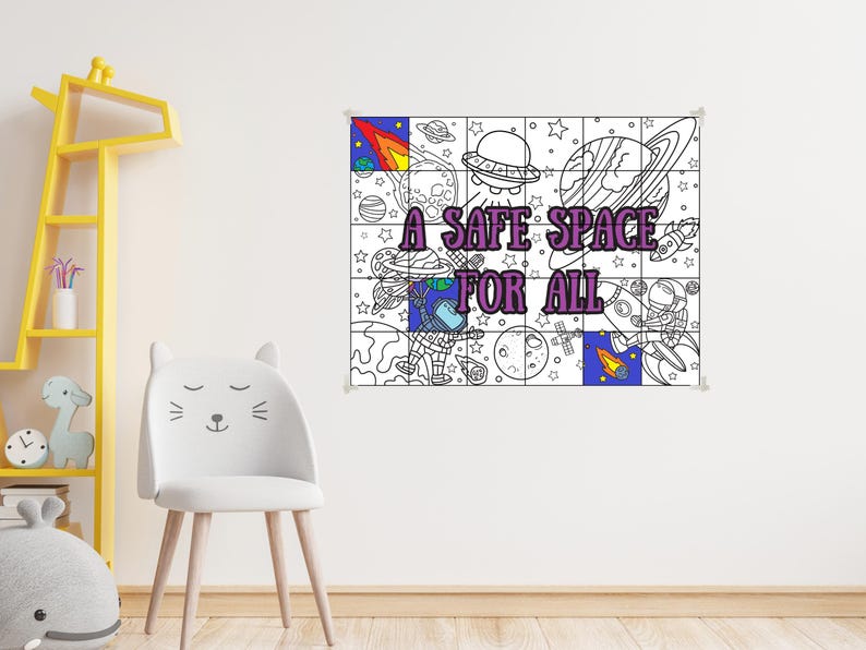 Safe Space Collaborative Coloring Poster: SEL Teamwork Activity (PDF ...