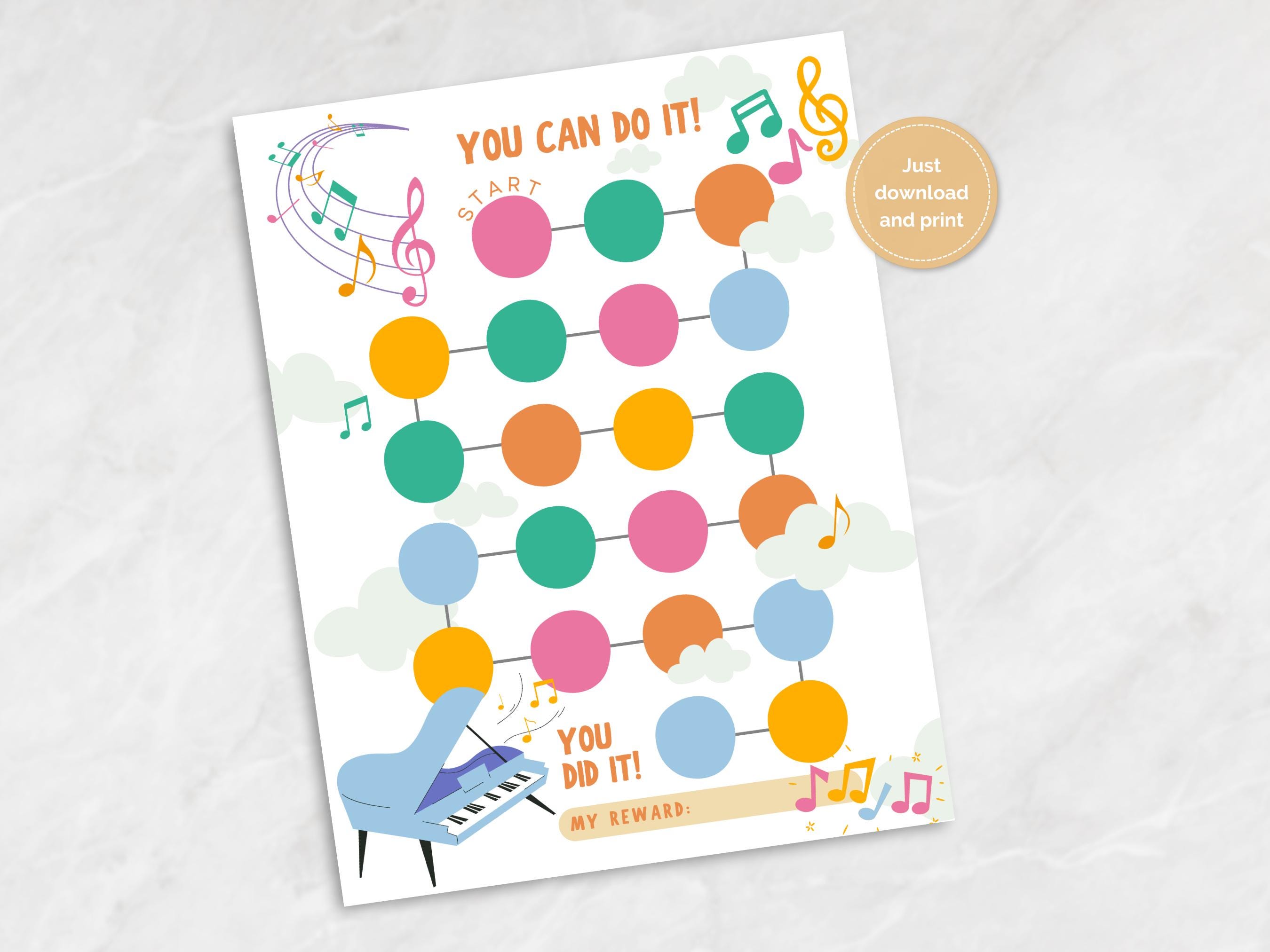 Printable Piano Reward Chart: Music Practice Tracker (PDF) - Etsy