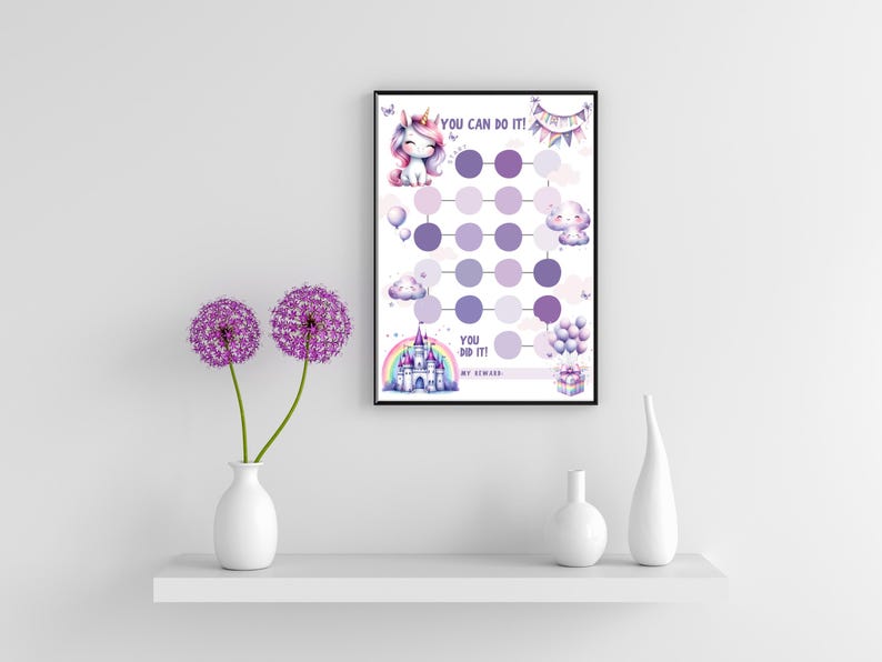 Purple Unicorn Reward Chart | Printable Unicorn Chore Chart | Toddler ...
