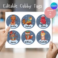 Editable Name Tags for School, Polar Bear Printable, Retro Winter ...