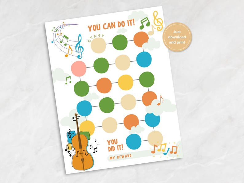 Cello Reward Chart | Printable Cello Reward Chart | Learn Cello Routine ...