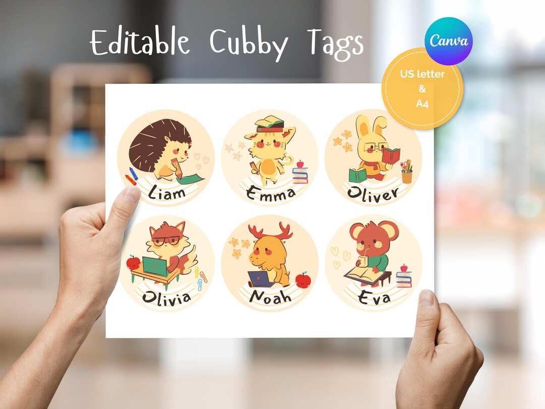 Animal Study Buddy Name Tags, Editable Classroom Cubby Labels (PDF ...