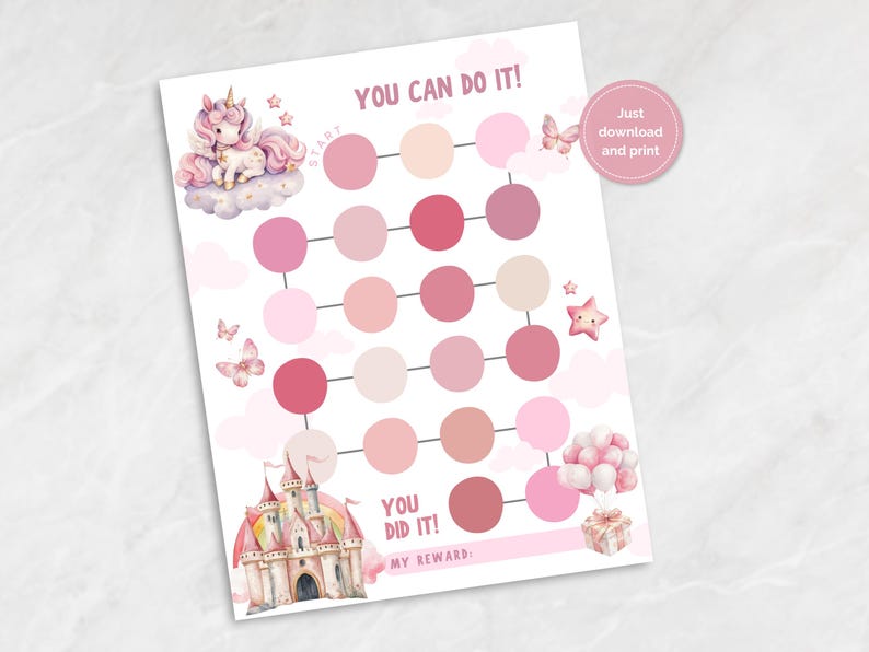 Pink Unicorn Reward Chart | Printable Unicorn Chore Chart | Toddler ...