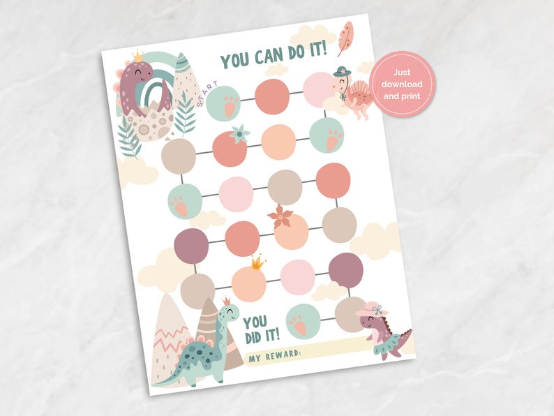 Dinosaur Reward Chart | Printable Dinosaur Chore Chart | Toddler ...