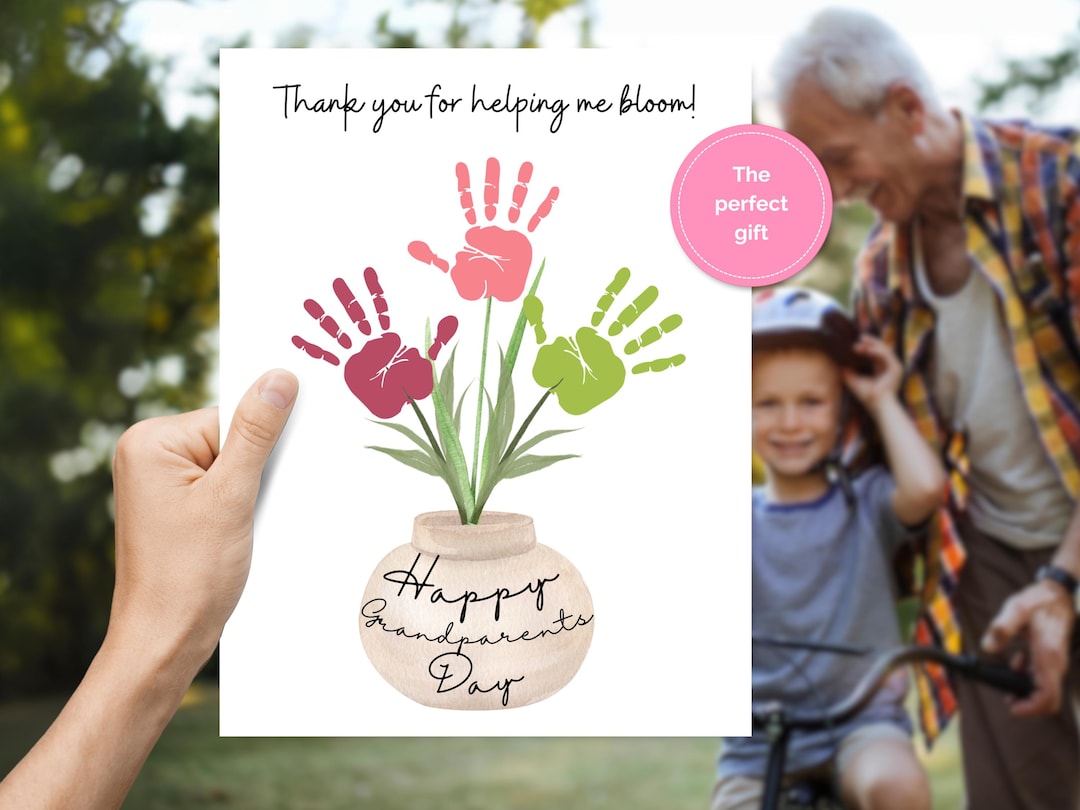Grandparents Day Handprint Art: Flower Keepsake (PDF) - Etsy